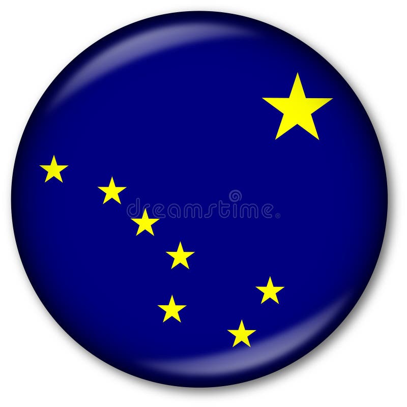 Alaska State flag button stock illustration. Illustration of buttons ...