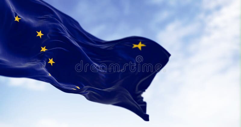 Alaska State Flag Waving In The Wind On A Clear Day Stock Illustration Illustration Of Star