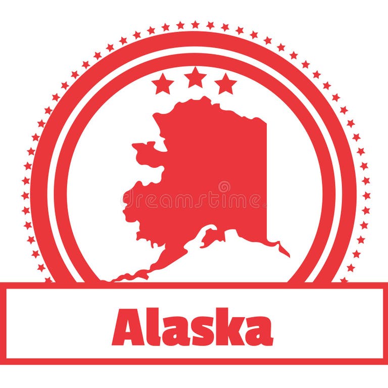Alaska State Map Label. Vector Illustration Decorative Design Stock ...