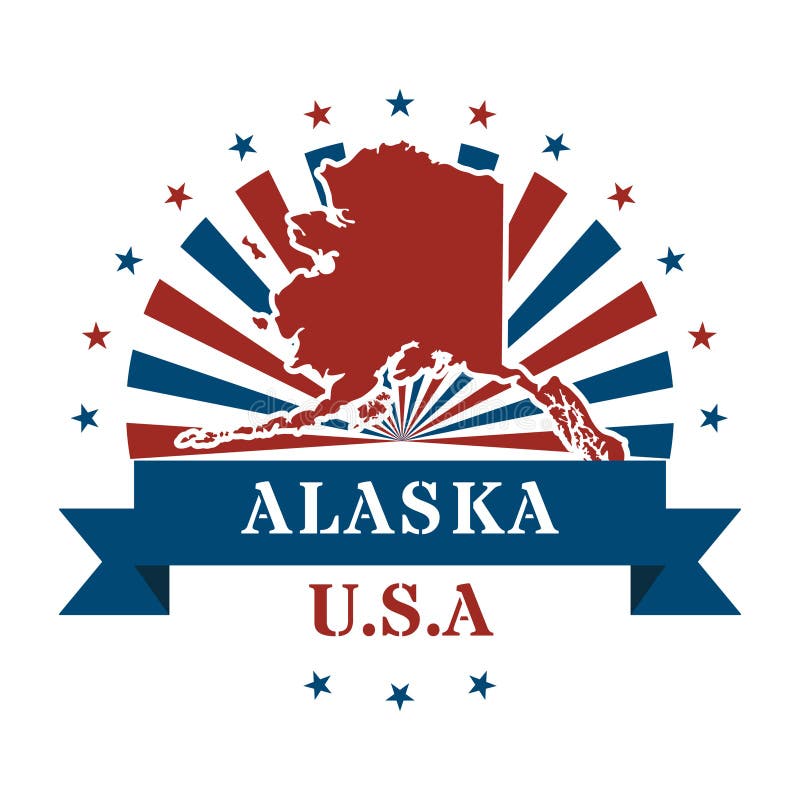 Alaska State Map Label. Vector Illustration Decorative Design Stock ...