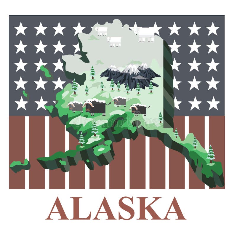 Alaska State Map. Vector Illustration Decorative Design Stock Vector ...