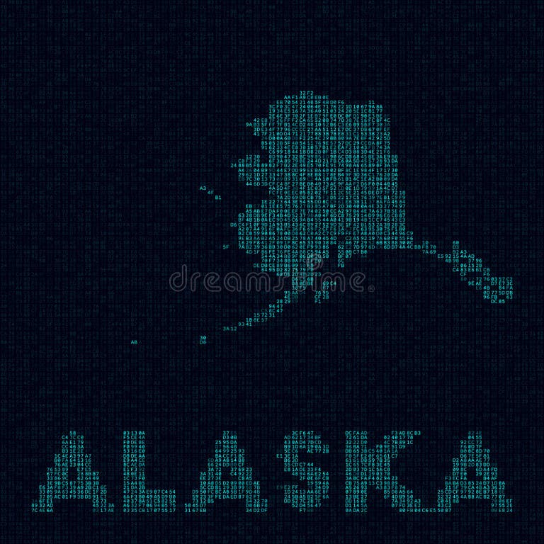 Alaska tech map. illustration de vecteur. Illustration du atlas - 181837338