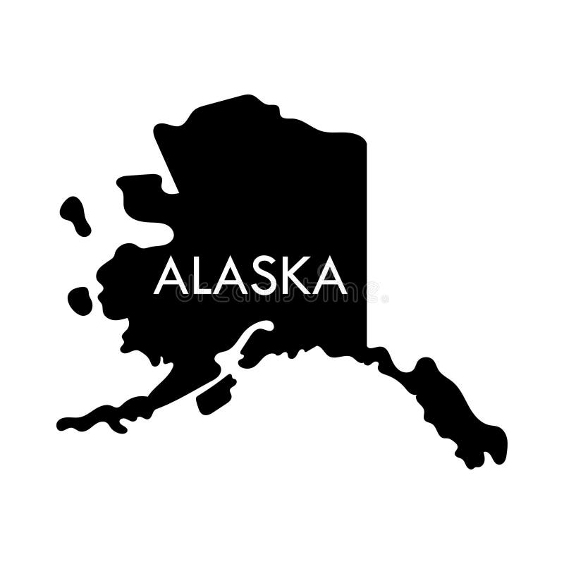Alaska a US State Black Element Isolated on White Background. Stock ...