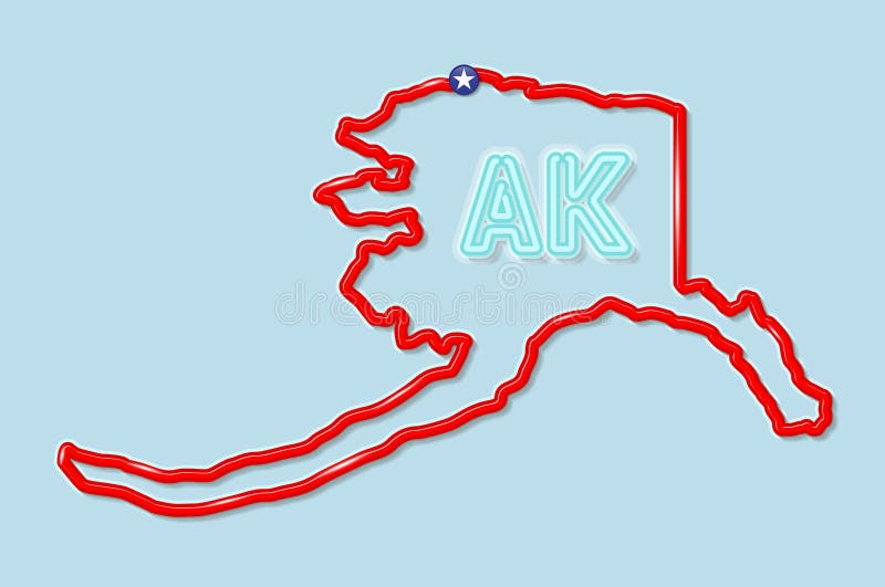 Alaska US State Outline Map with the Handwritten HOME Word. Continuous ...
