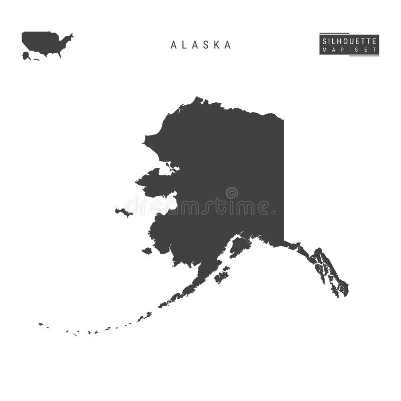 Alaska US State Vector Map Isolated on White Background. High-Detailed ...