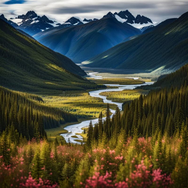 Alaska Wilderness Landscape Stock Image - Image of tundra, summer ...