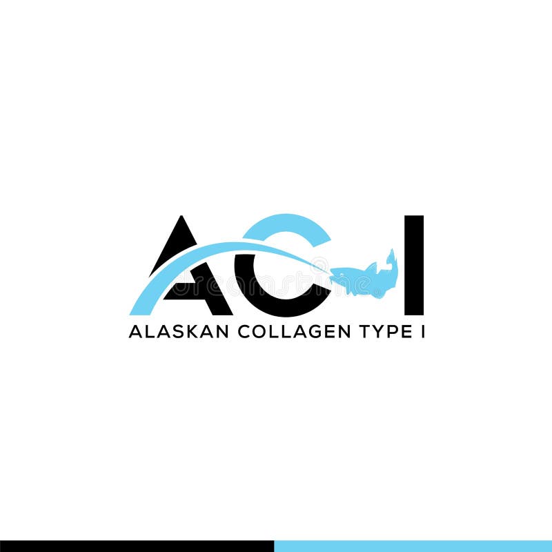Alaskan Collagen Type I Logo Design with Fish Stock Vector ...