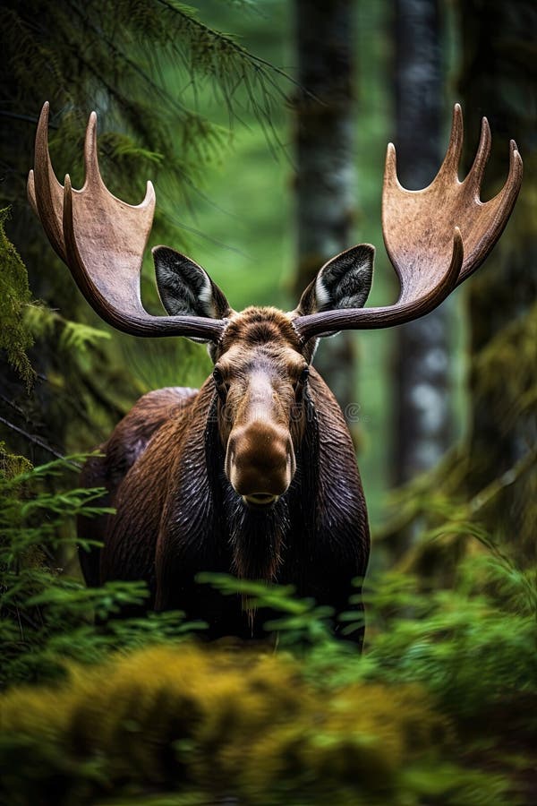 Alaskan Moose in the Wilderness on a Rainy Day. Ai Generative Stock ...