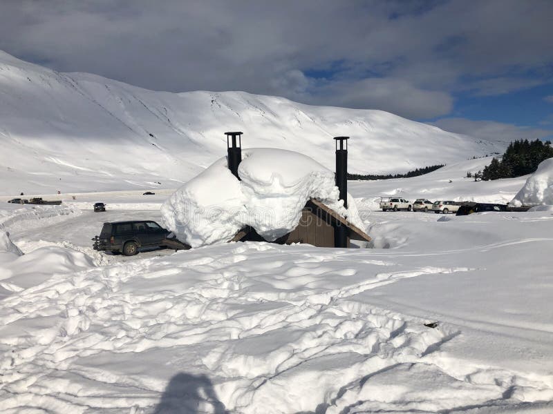 Alaskan outhouse stock image. Image of covered, snow - 256860213