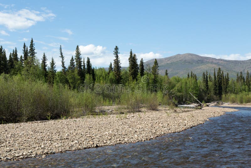 Alaskan River stock image. Image of outdoors, interior - 71755707