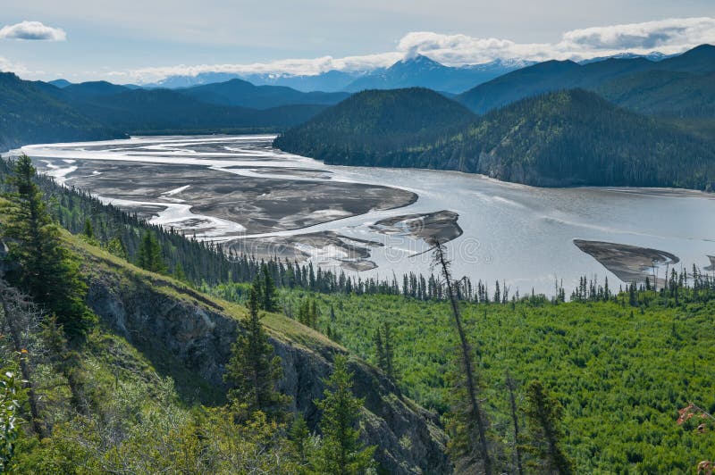 Alaskan river stock image. Image of trees, mountain, panorama - 32849755