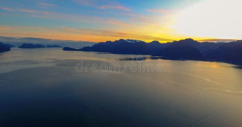 Alaskan Sunset on a Fall Evening Stock Photo - Image of glacier, ocean ...
