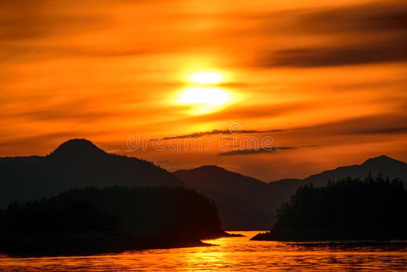 Alaskan sunset stock image. Image of sunset, vista, alaskan - 84960253