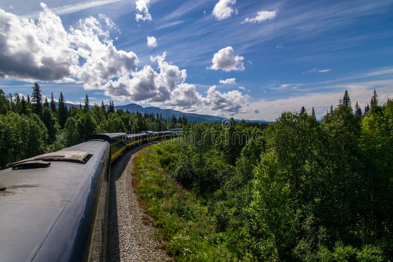 Train through Alaska stock image. Image of mountains - 23057355