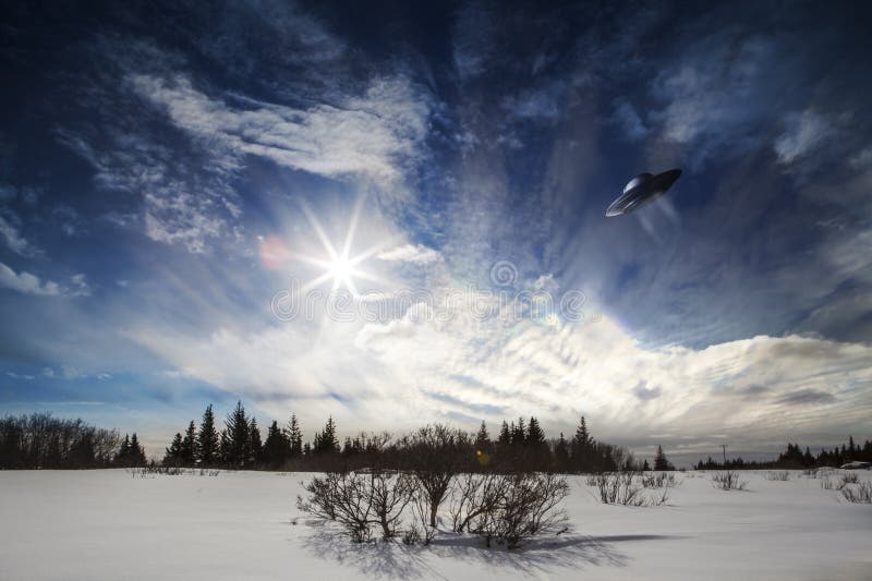Alaskan UFO stock photo. Image of clouds, sunburst, cold - 30440578