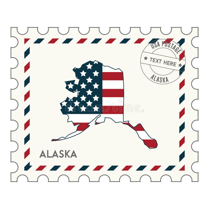 Alaska Postage Stamp. Vector Illustration Decorative Design Stock ...