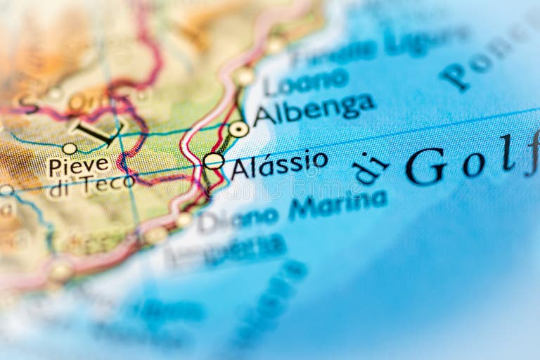 Alassio, Italy Highlighted on a World Map Stock Photo - Image of ...