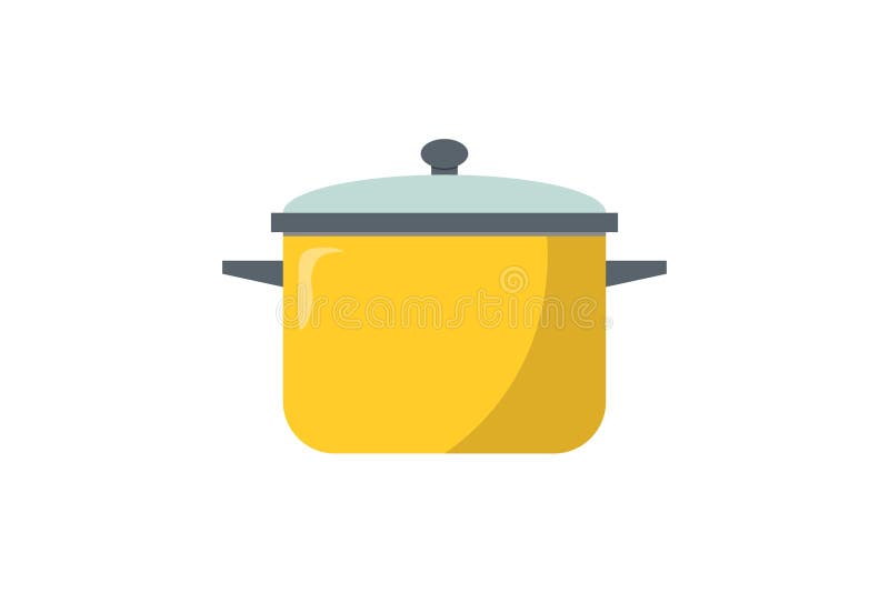 Kitchen Kitchenware Yellow Pan Vector Illustration Panci Stock Vector ...