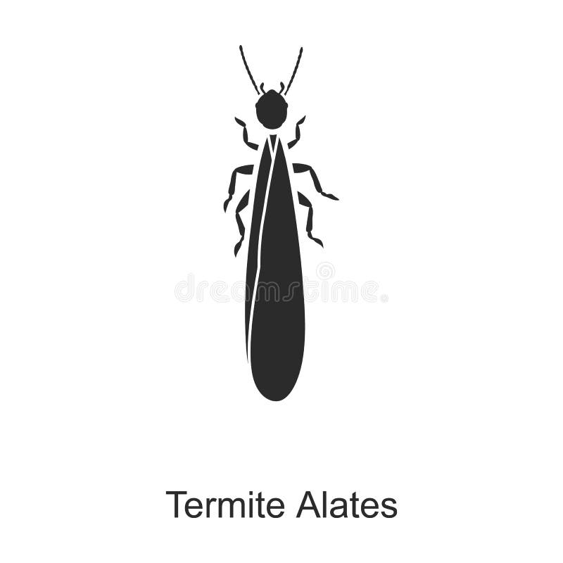 Alates Termite, Vector Icon.Black Vector Logo Isolated on White ...