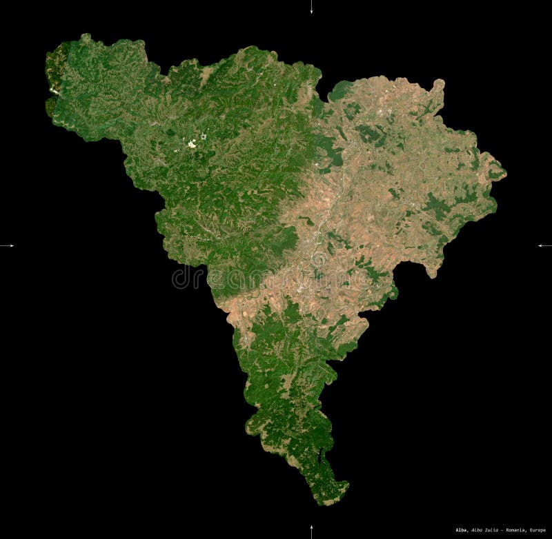 Alba, Romania - Black Solid. Sentinel-2 Satellite Stock Illustration - Illustration of planet ...