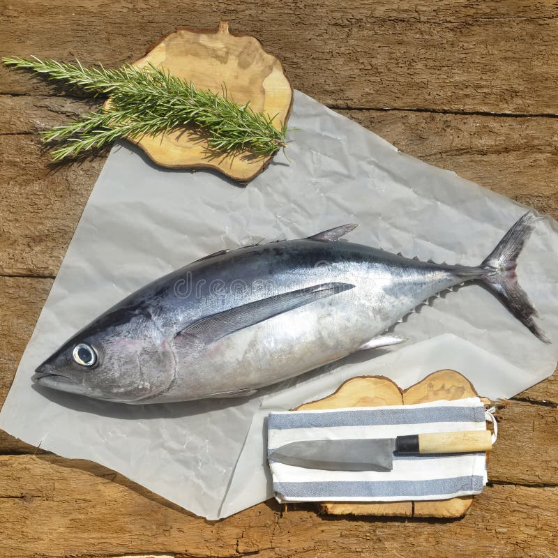 Albacora En Fondo De Madera Imagen de archivo - Imagen de fondo ...