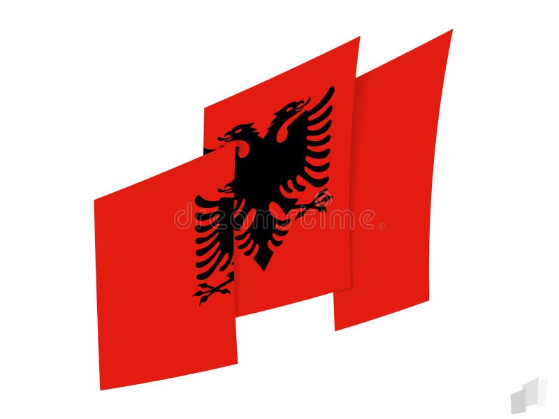 Albania Flag in an Abstract Ripped Design. Modern Design of the Albania ...