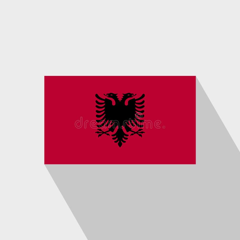 Albania Flag Long Shadow Design Vector Stock Vector - Illustration of ...