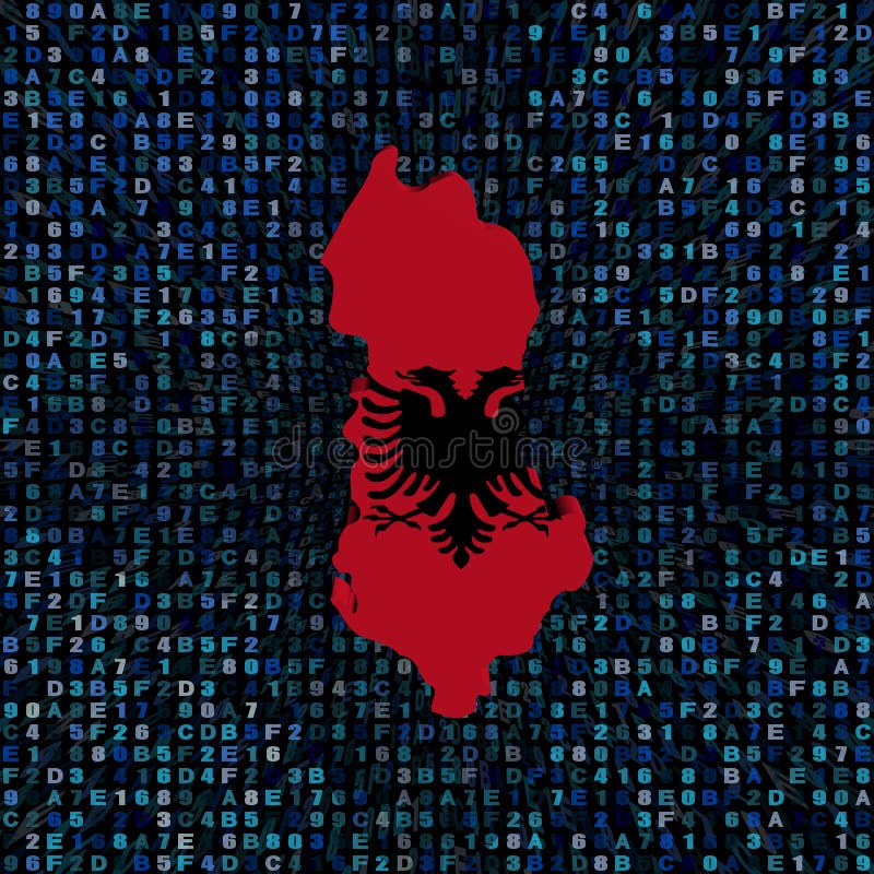 Albania Map Flag on Hex Code Illustration Stock Illustration ...