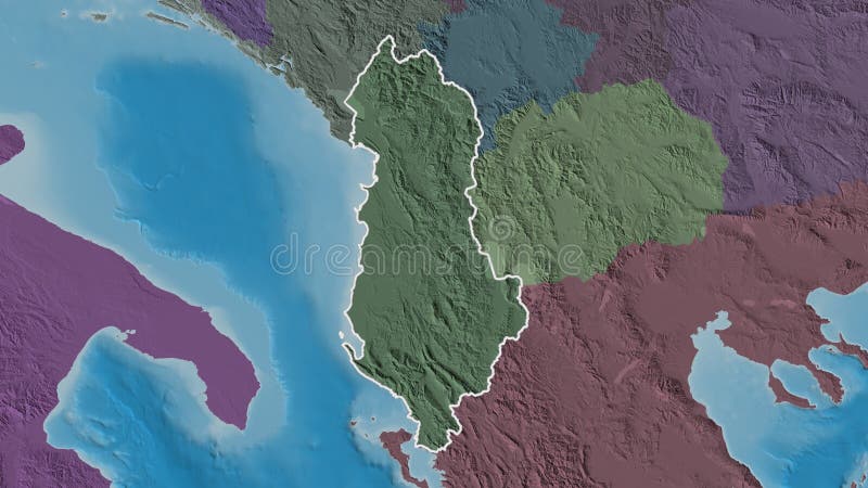 Shape of the Albania in Context of Neighbour. Stock Vector ...