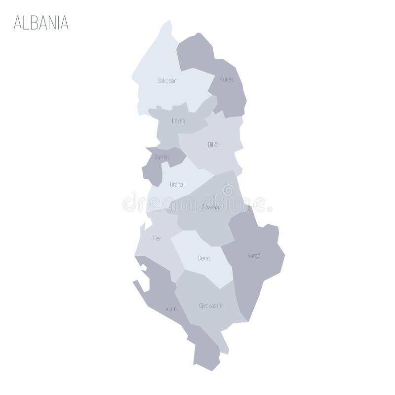 Albania Political Map of Administrative Divisions Stock Vector ...