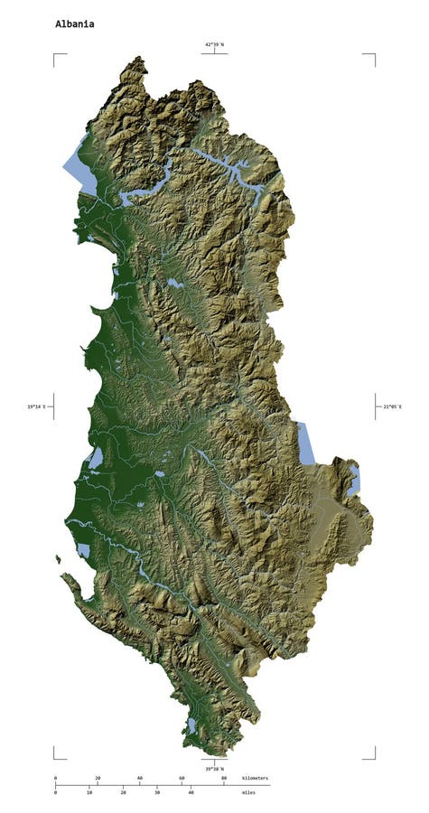 Albania Shape on White. Pale Stock Illustration - Illustration of ...