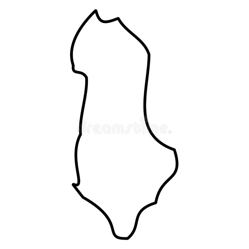 Albania - Solid Black Outline Border Map of Country Area. Simple Flat ... Albania - Solid Black Outline Border Map of Country Area. Simple Flat ...