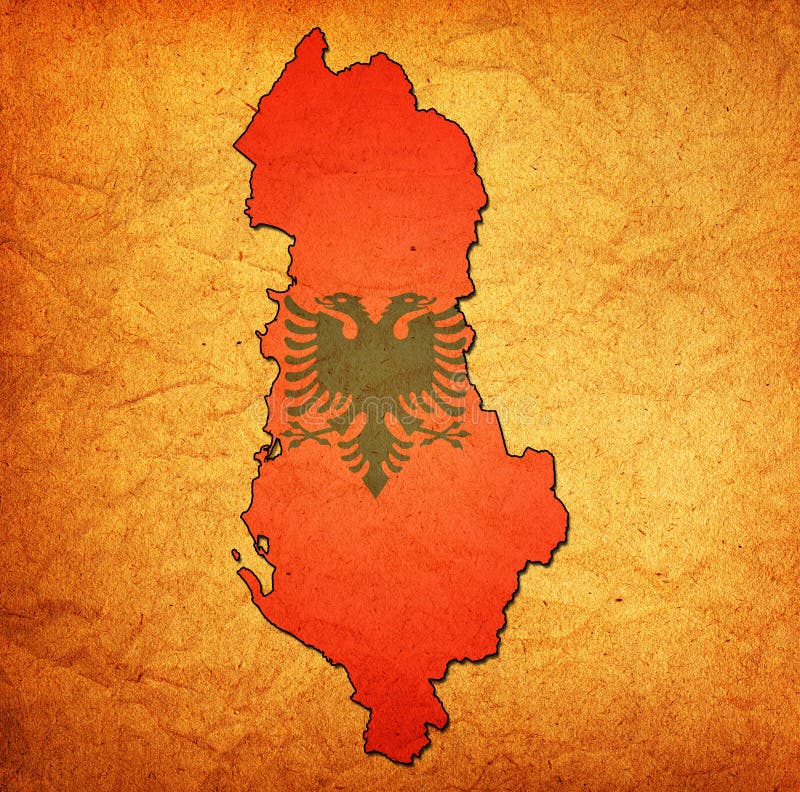 Albania Territory with Flag Stock Image - Image of country, political ... Albania Territory with Flag Stock Image - Image of country, political ...