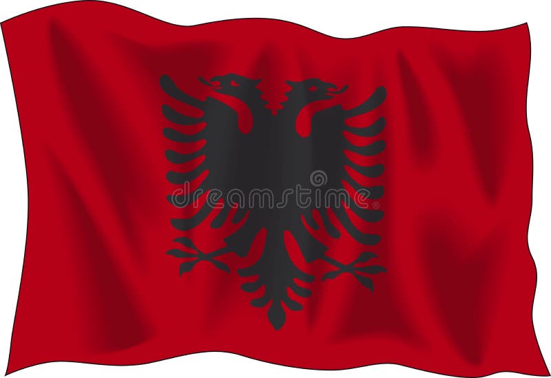 Albanian flag stock vector. Illustration of artwork, drawing - 3365897