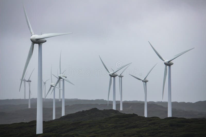 Albany Wind Farm during a Storm Stock Image - Image of prairie, albany ...