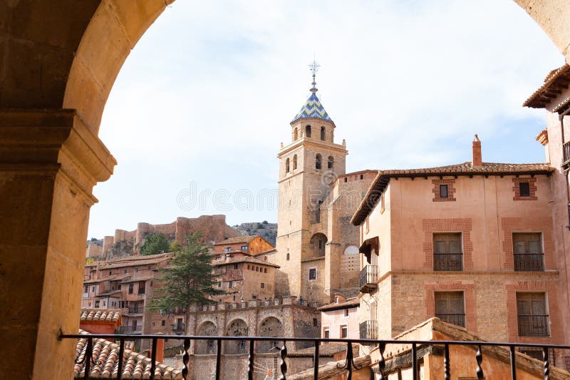 Albarracin Cathedral Called Cathedral of the Savior. View from the ...