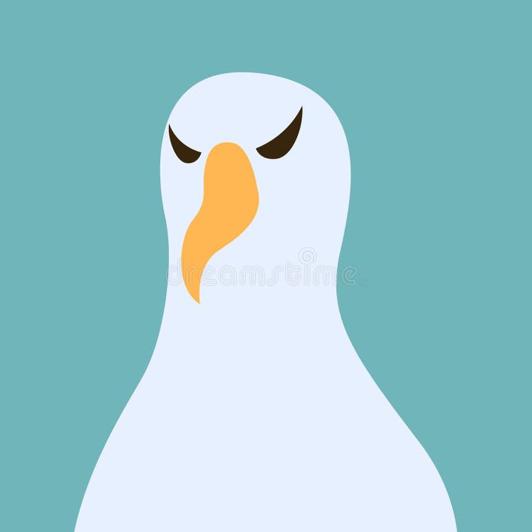 Albatros Bird Head,vector Illustration, Flat Style Stock Vector ...