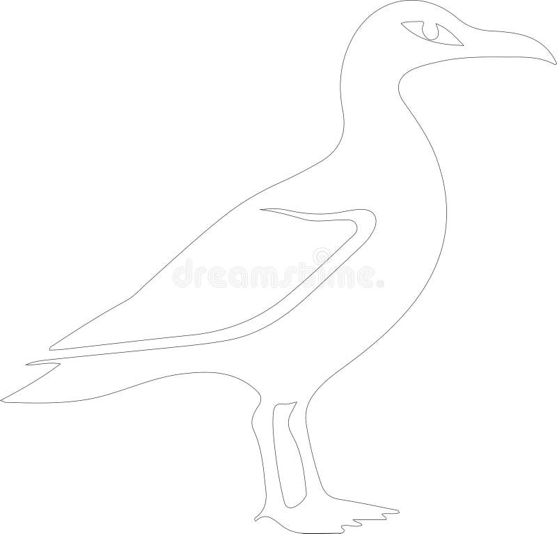 Albatross Outline Silhouette Generative Ai Stock Vector - Illustration ...