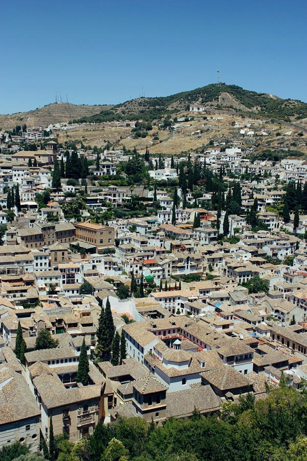 Panorama of El Albayzin District in Granada, Andalusia, Spain Editorial ...