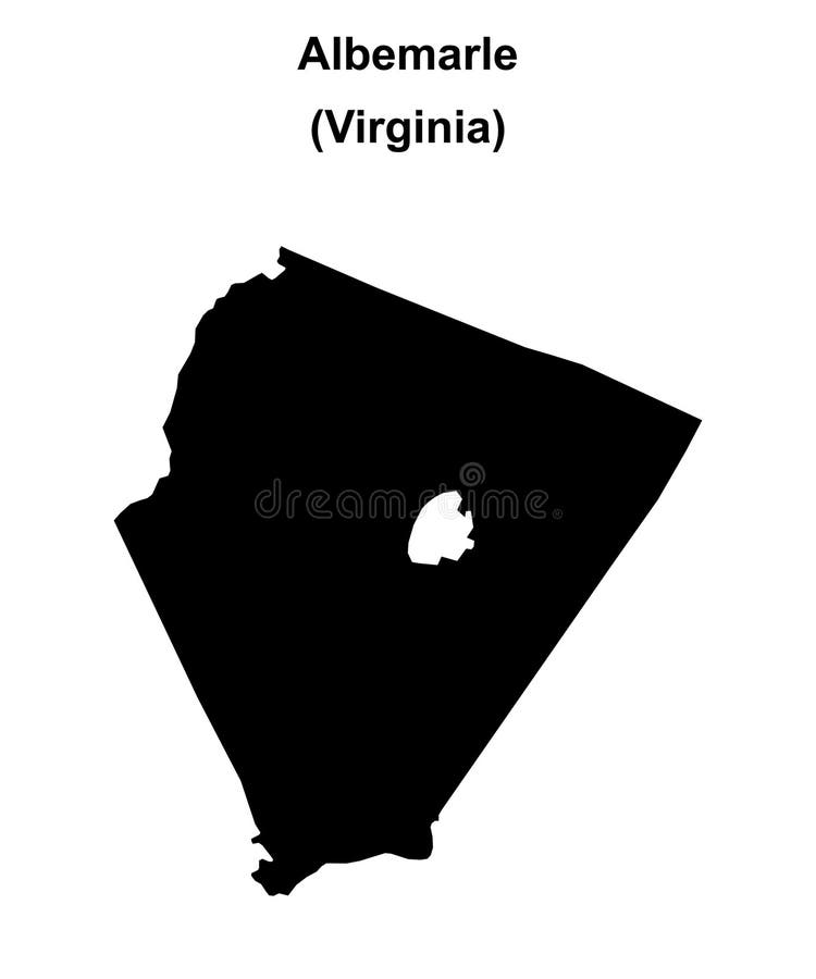 Albemarle outline map stock vector. Illustration of virginia - 361870387