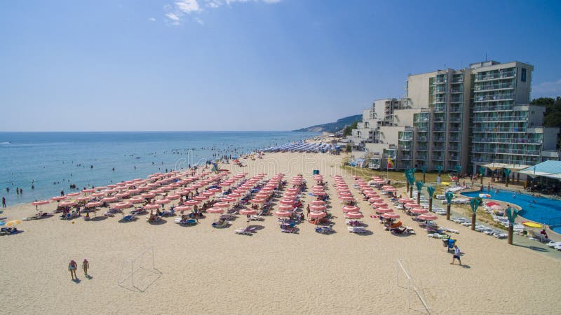 Albena Beach View from Above, Bulgaria Stock Image - Image of view ...