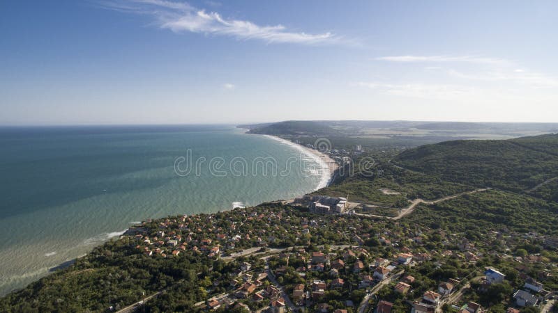 Albena Beach View from Above, Bulgaria Stock Photo - Image of albena ...