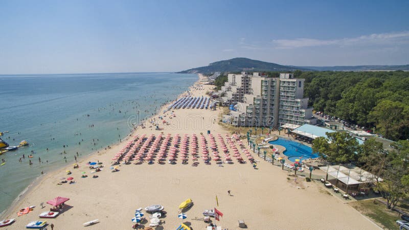 Albena Beach View from Above, Bulgaria Stock Photo - Image of coast ...