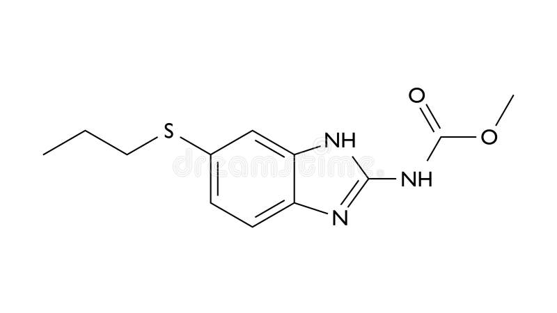 Albendazole Molecule, Structural Chemical Formula, Ball-and-stick Model ...