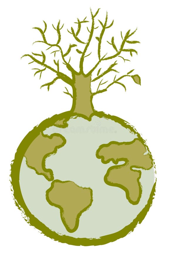 Globo albero morto illustrazione vettoriale. Illustrazione di ...