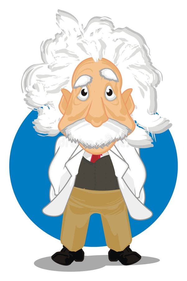 Albert Eibstein Stand with Sign Stock Illustration - Illustration of ...