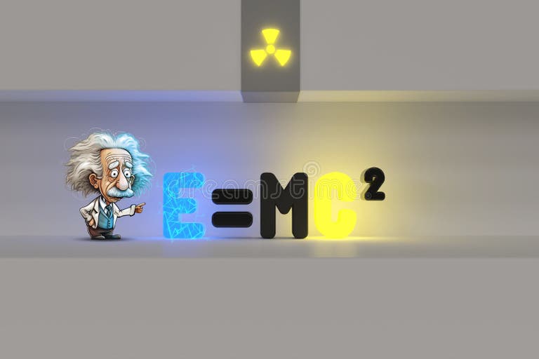 Albert Einstein Famous Physicist Near His Mathematical Equation E=MC2 ...