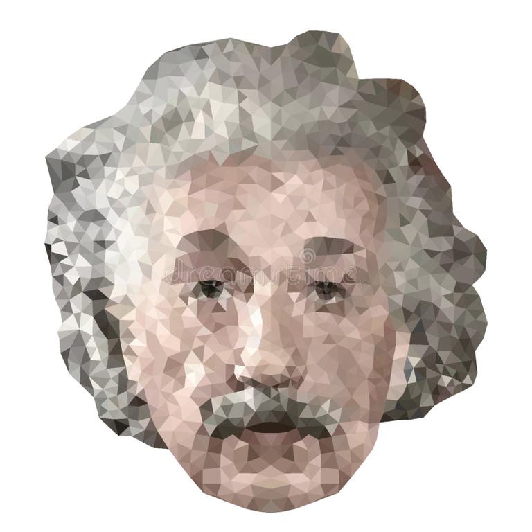 Albert Einstein Renowned Physicist Portrait Geometric Low Poly Vector ...