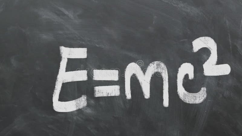 Albert Einstein`s Most Famous Equation E=MC2 on Chalkboard.1080p 60fps ...