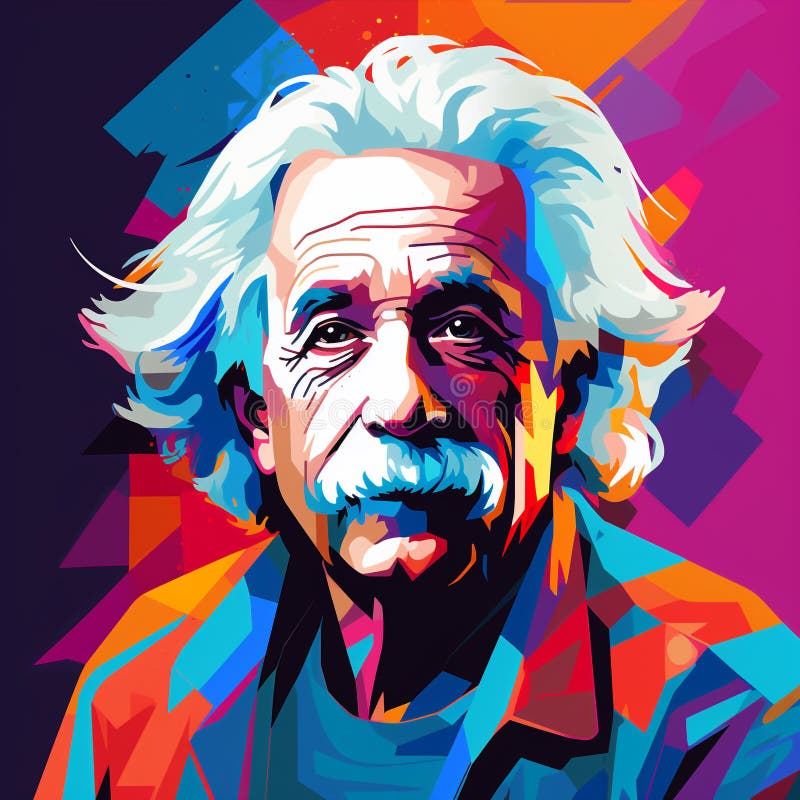 Albert Enstein Wpap Style Generative AI Stock Illustration - Illustration of person, face: 288057470